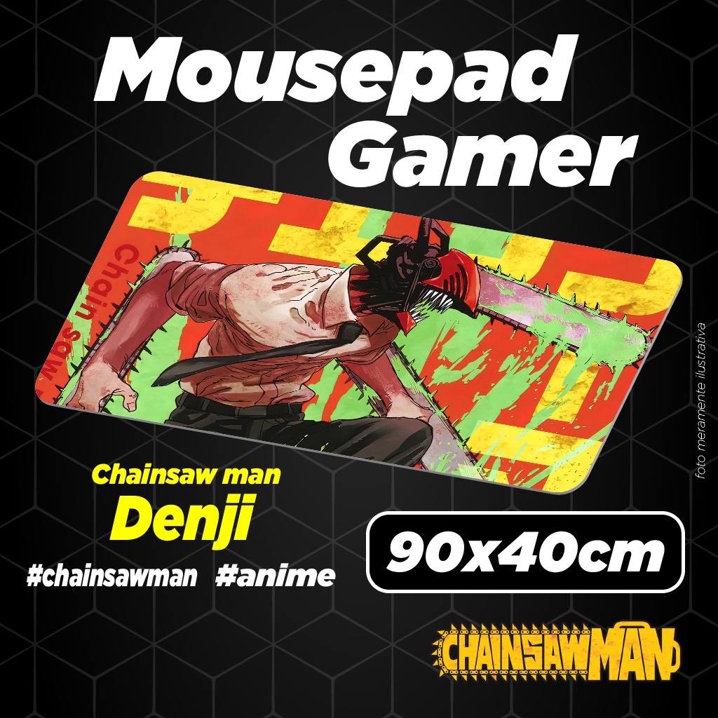 Mouse Pad Gamer Personalizado - Denji - Chainsaw Man - Anime - 90x40cm ...
