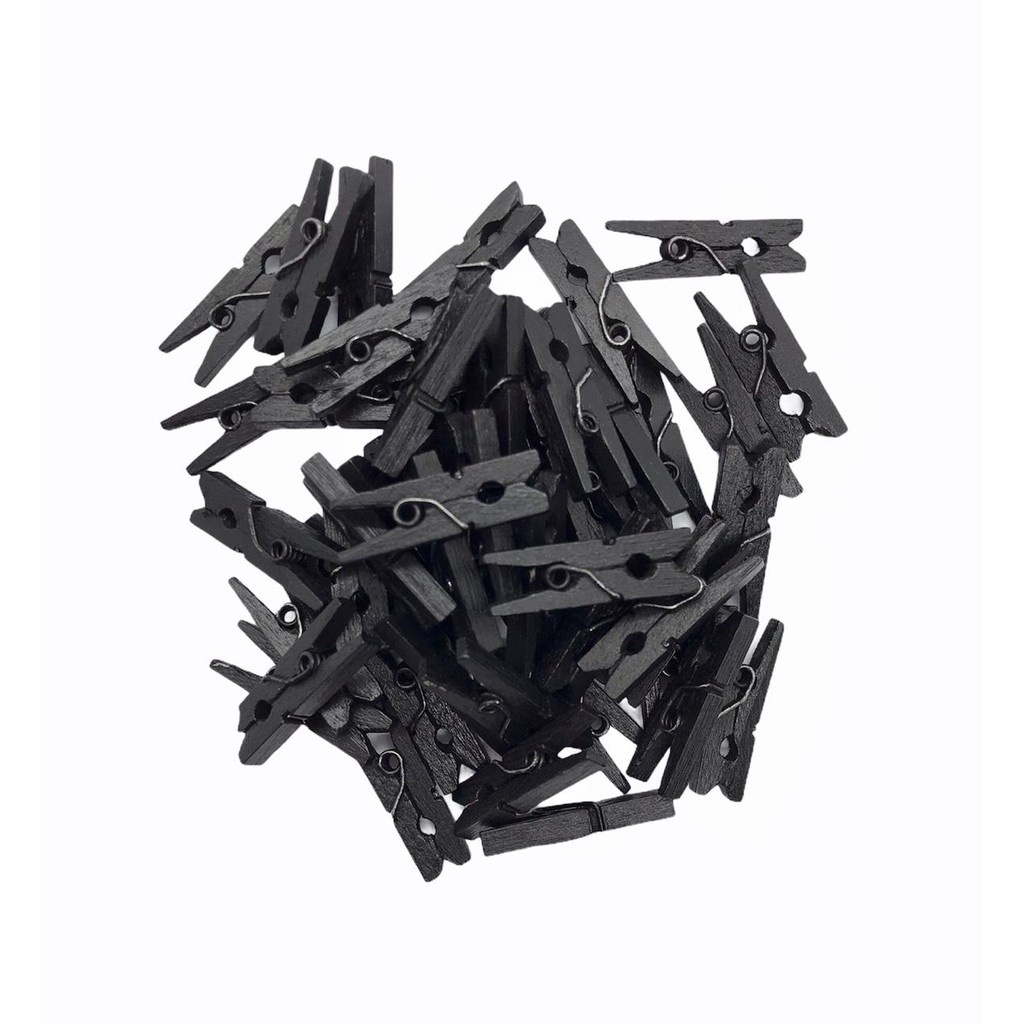 Mini pregador/ prendedor preto pequeno 2,5 cm e 3,5 cm - 5 ou 15 ou 50 ...