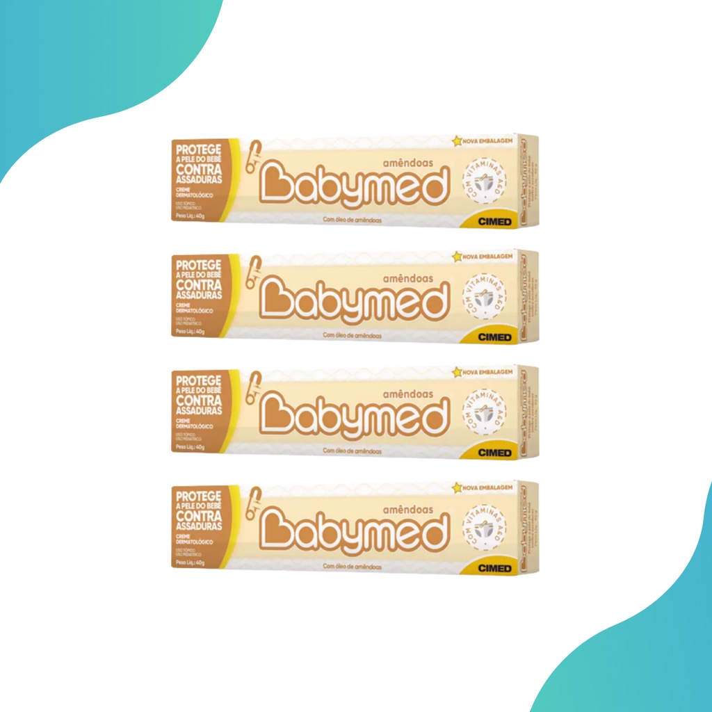 Kit 4 Babymed Amendoas Pomada para Assadura 40g | Shopee Brasil