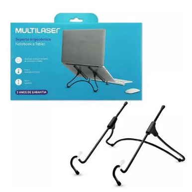 Base para Notebook Preto Ergonômico com Ajuste de Altura - Multilaser ...