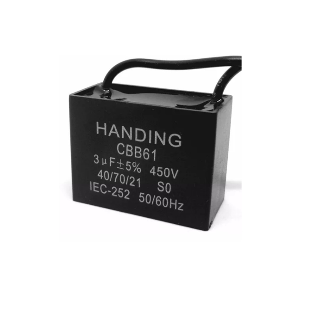 Capacitor De Ventilador Cbb61 3uf X 450v Retangular(novo) | Shopee Brasil