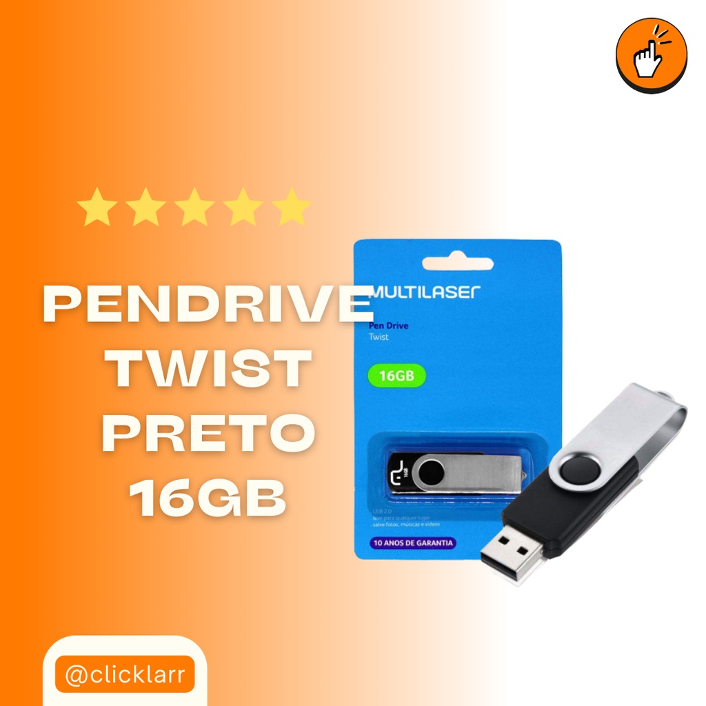 PENDRIVE TWIST PRETO 16GB - PD588 | Shopee Brasil