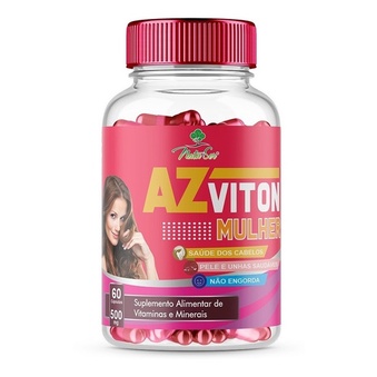 Multivitamínico 500mg 60 Cápsulas AZ Viton Mulher l NÃ0 ENG0RDA | Shopee Brasil