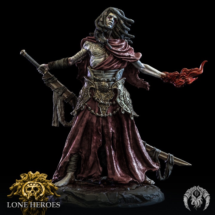 Lone Heroes - Hedrox, the Voidblade - Heróis RPG D&D Warhammer Fantasia Miniaturas 32mm 28mm ...