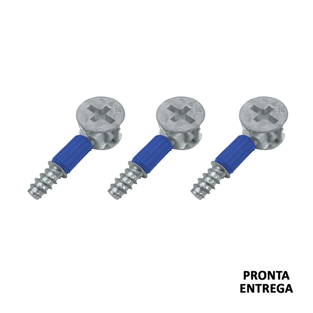 Minifix / Girofix 100 Castanha Tambor 15 mm + 100 Parafuso 7x34mm ...