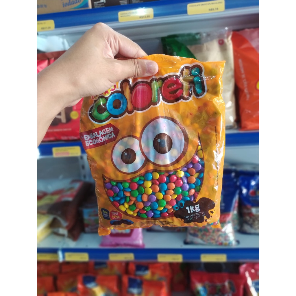 Confete Chocolate colorido Coloreti mini 1kg - Jazam | Shopee Brasil