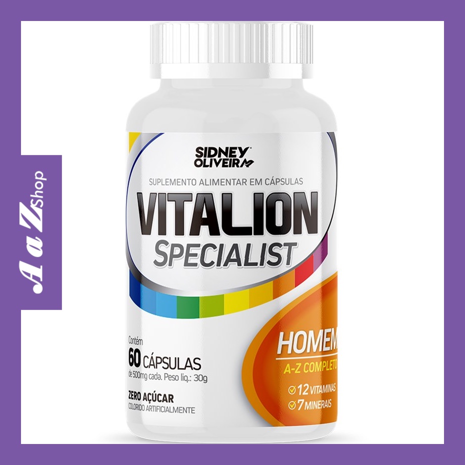 Multivitamínico Vitalion Specialist Homem A-Z Completo Sidney Oliveira ...