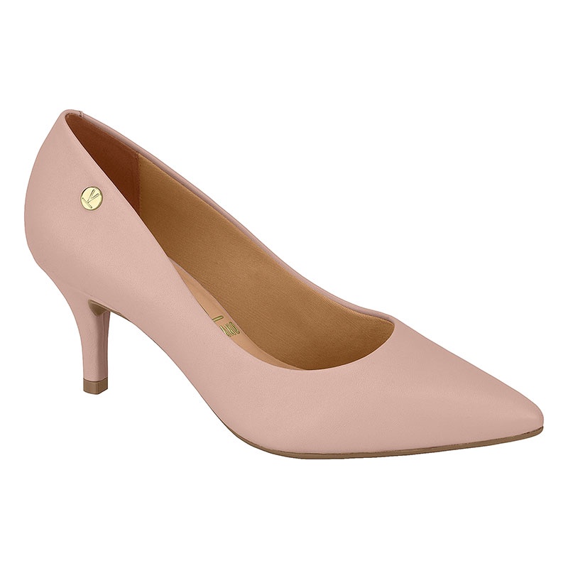 Scarpin Vizzano Salto Médio Bico Fino Napa Rosa | Shopee Brasil