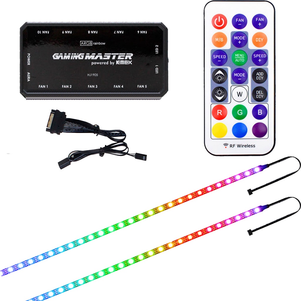 Controladora ARGB Para Cooler Fans ARGB 6 Pinos 5v Suporta até 10 Fans ...