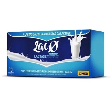 Suplemento Alimentar Lac 0 zero Lactase com 10 comprimidos Sabor ...