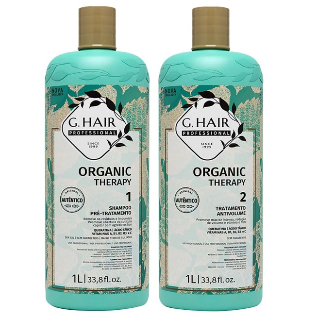 G-HAIR ORGANIC THERAPY KIT 1LT (SHAMPOO / TRATAMENTO) | Shopee Brasil