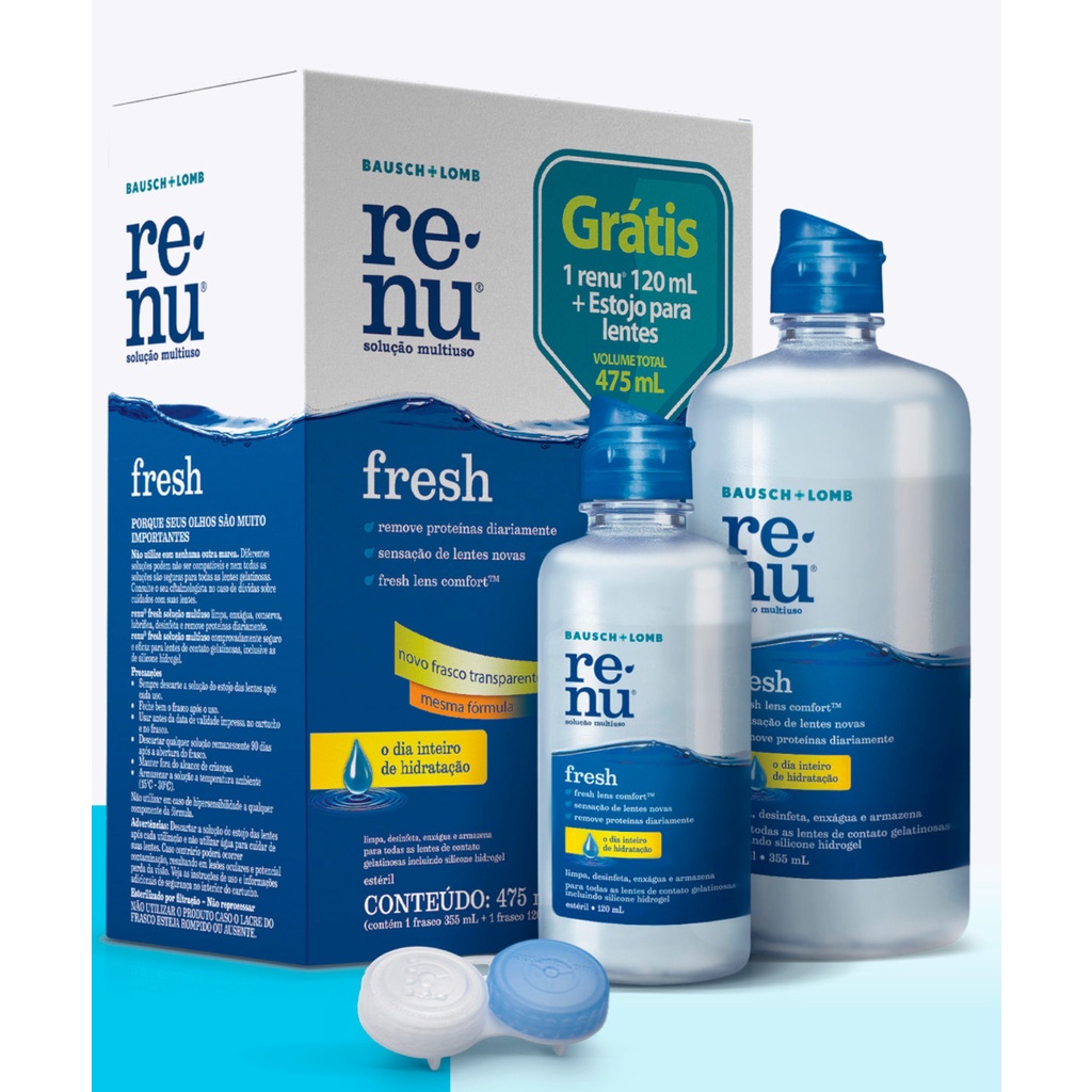 Kits Renu Fresh Solução Multiuso - 355ml + 120ml | Shopee Brasil