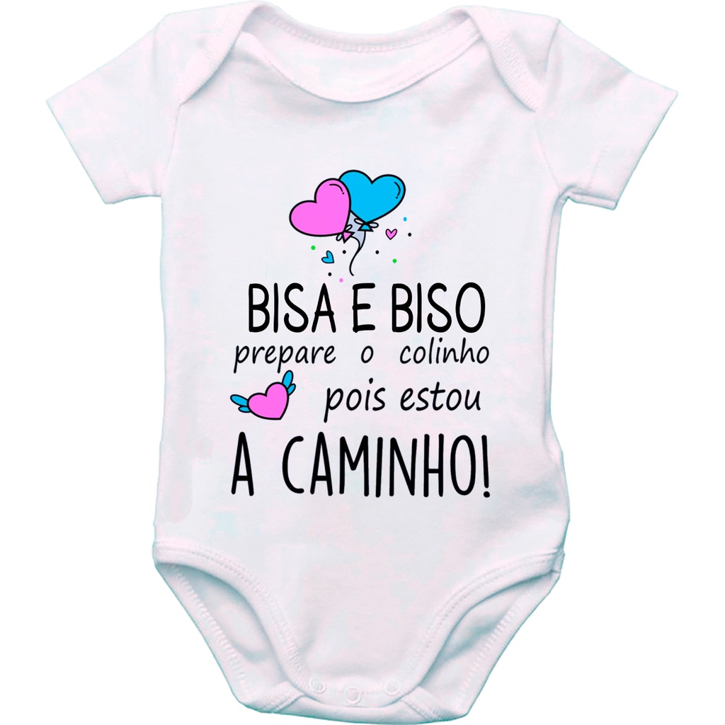 Body de Bebê Personalizado Frases Bisa e Biso Preparemo Colinho GB0468 | Shopee Brasil