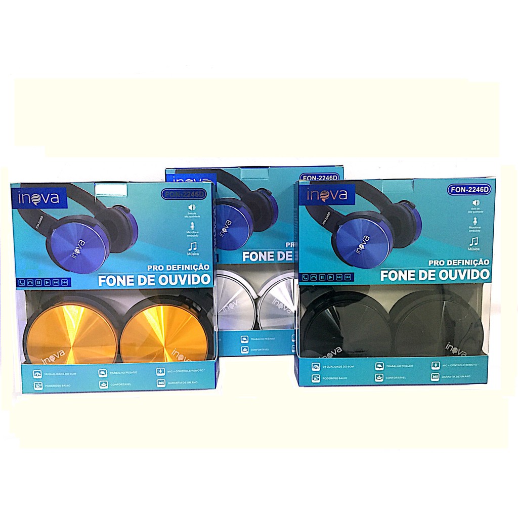 Fone De Ouvido Headphone Bluetooth Sem Fio Inova Fon-2246 | Shopee Brasil
