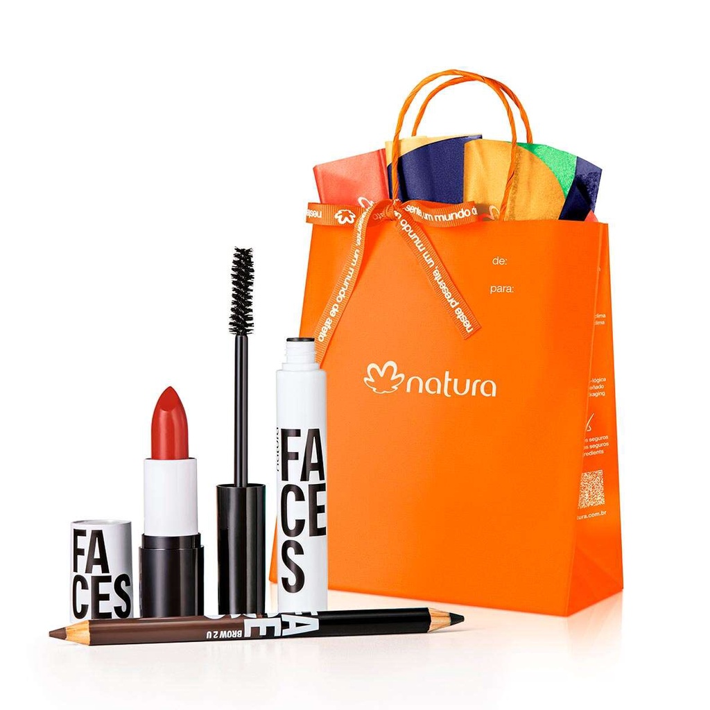 Kit Combo Presente Natura Faces Look Batom Matte Queen of Red Máscara ...