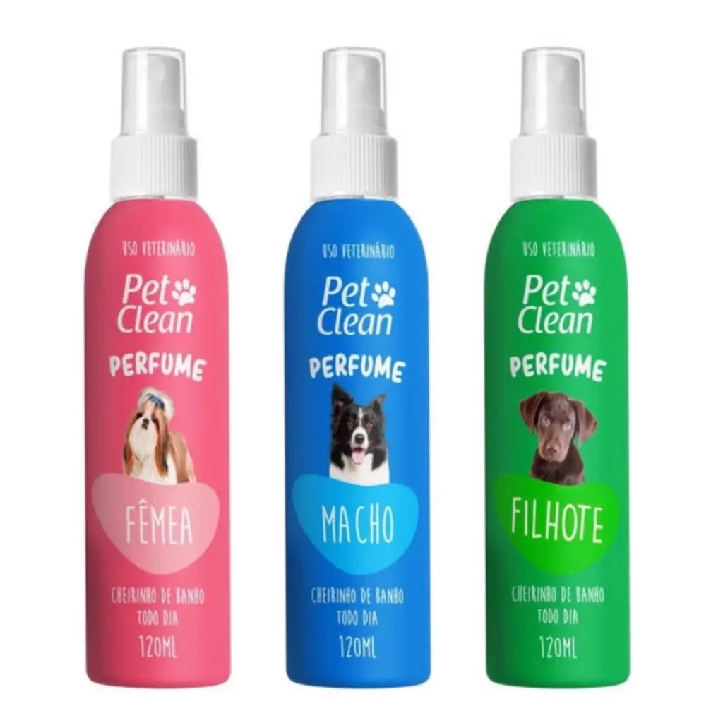 Perfume para Cachorro e Gato Pet Clean - 120 ml Fêmea/Macho/Filhote ...