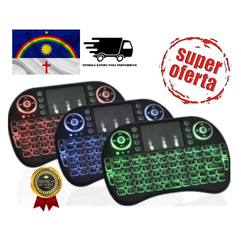 Mini Teclado Wireless Bluetooth Touchpad Sem Fio Iluminado | Shopee Brasil