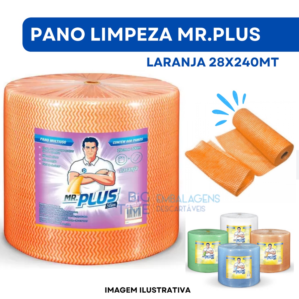 Pano Multiuso Perfex Mr. Plus Talge Rolo com 600 Unidades 28x40cm ...