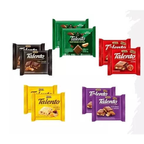 Kit com 10 Chocolates Talentos mini de 25g | Shopee Brasil
