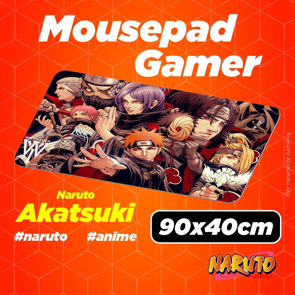 Mouse Pad Gamer Personalizado - Akatsuki - Naruto - Anime - 90x40cm ...