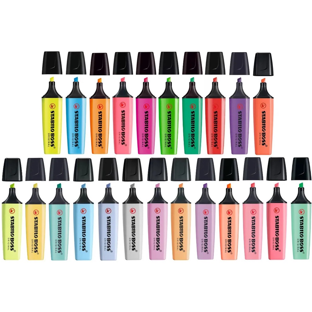 Kit 4 Marca Texto Stabilo Boss - Neon - Tom Pastel - Novas Cores ...