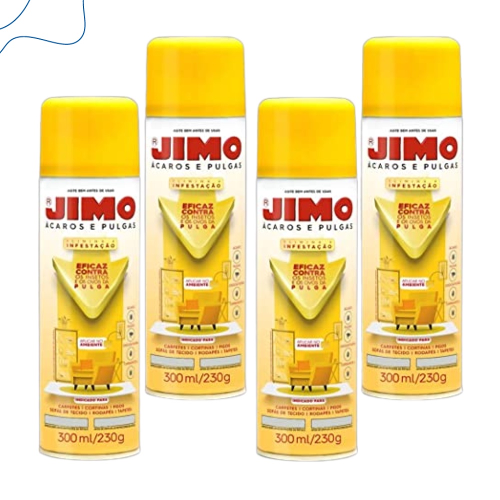 Kit com 4 Jimo Anti Ácaros Pulgas e Carrapatos Spray 300ml | Shopee Brasil