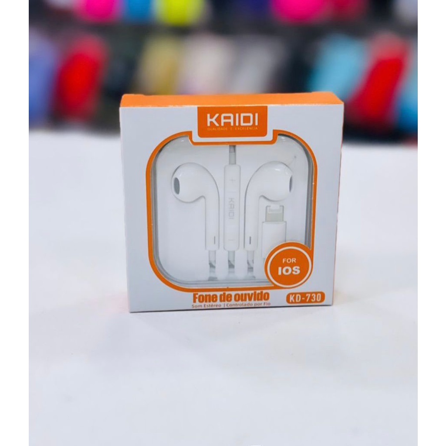 Fone De ouvido Iphone Entrada lightning Intra-auricular Kaidi KD-730 ...