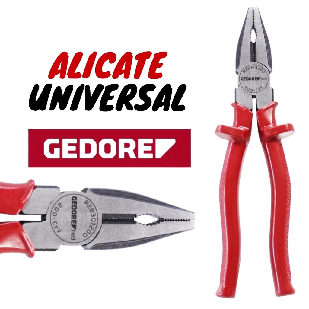 Alicate Universal 8" Gedore Red Cromo Vanadio 100% Original | Shopee Brasil