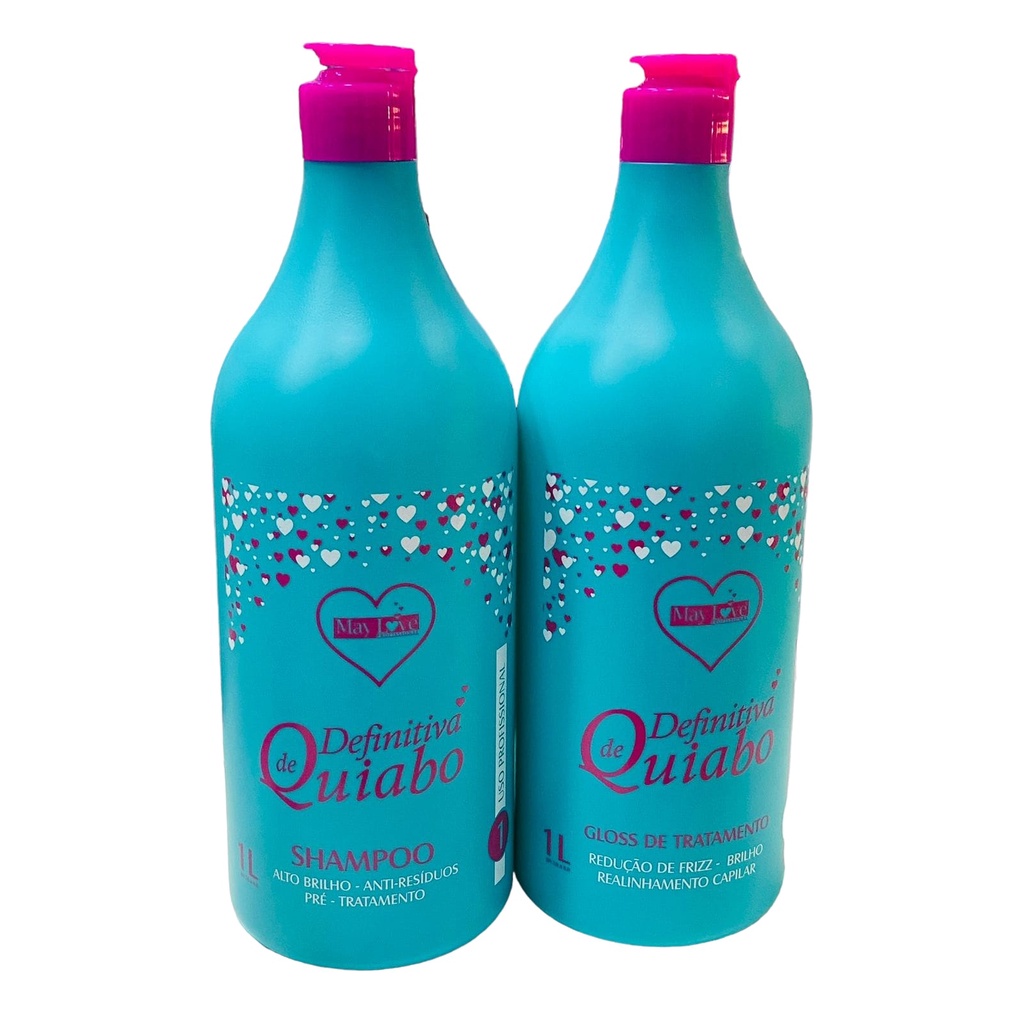 Kit Escova Definitiva Quiabo May Love 2x1L Progressiva COM Formol 1L ...