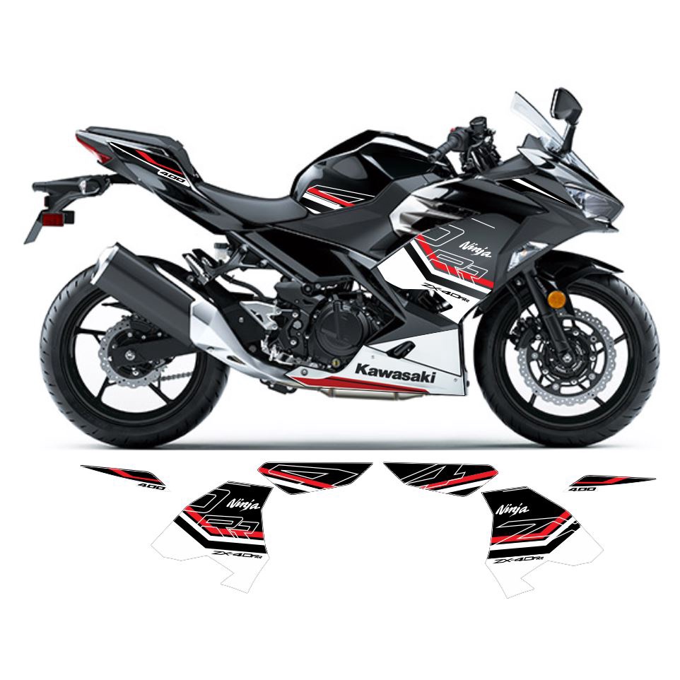 Faixas Kawasaki Ninja 400 preta - Motos com spoiler Branco | Shopee Brasil