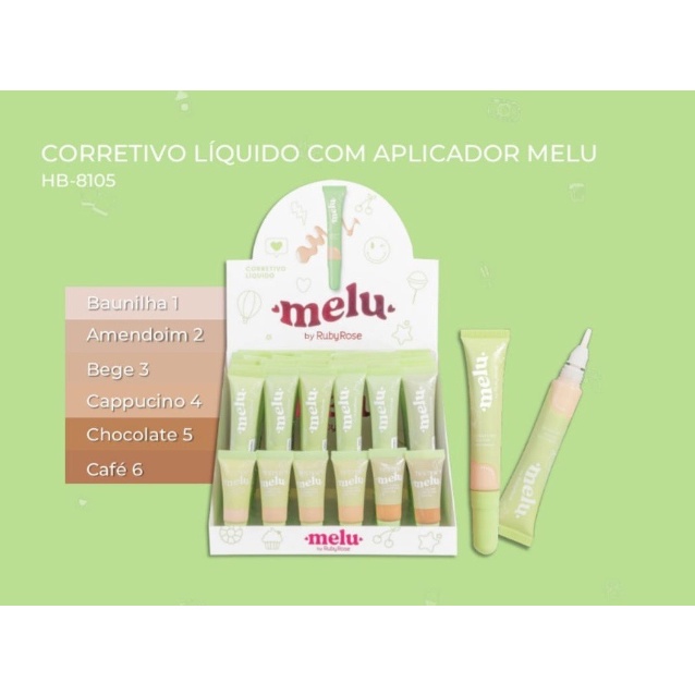 Corretivo Líquido com aplicador - Melu Ruby Rose - Corretivo Liquido ...