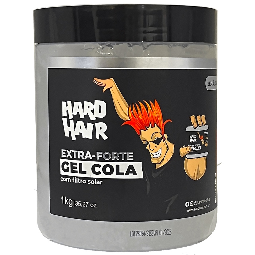 Gel cola Incolor Hard Hair 1kg Fixação extra forte para cabelo | Shopee ...