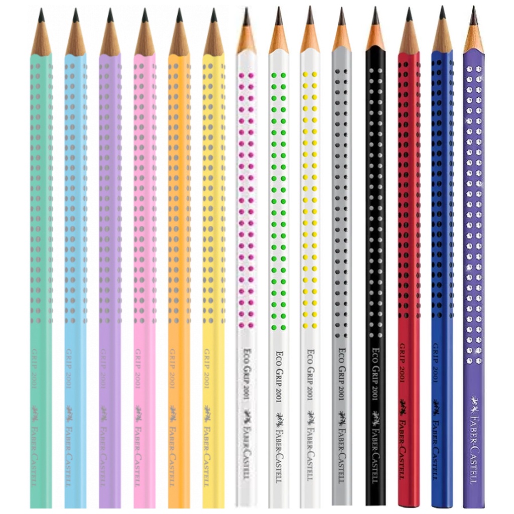 Lápis 2B Faber Castell com Esferas Antideslizantes - Pastel, Neon ...
