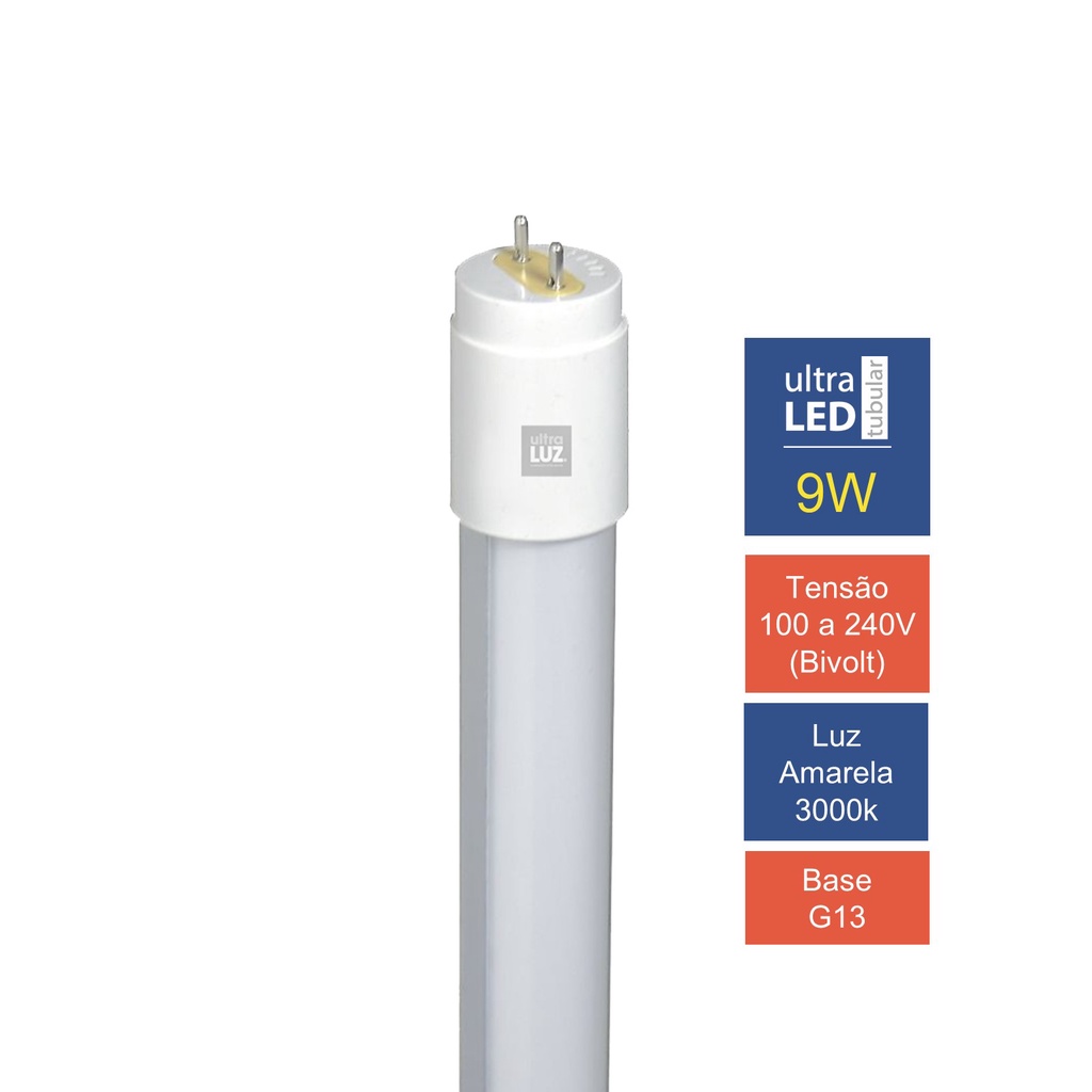 Kit 25 Lâmpadas Led Tubulares 9W T8 Base G13 de 60cm 3000K (Branco Quente), 4000K (Branco Neutro ...