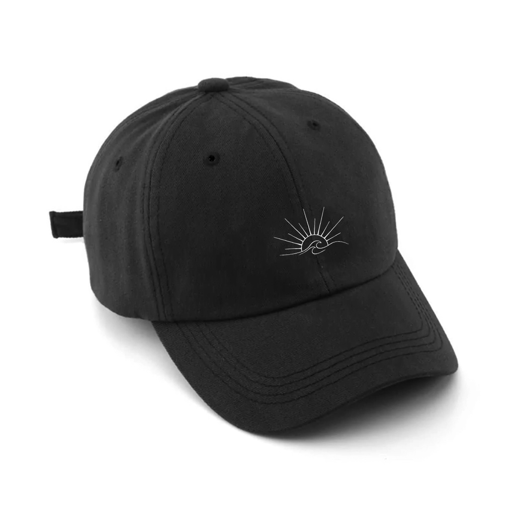 Boné Preto Basebal Sol Mar Paisagem Minimalista | Shopee Brasil