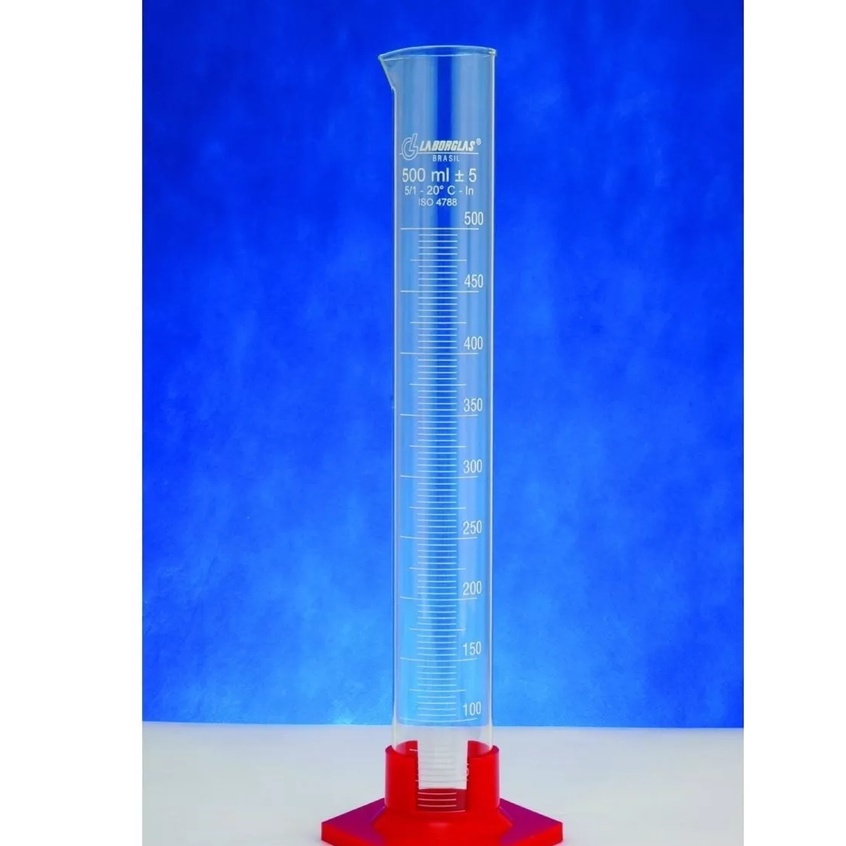 Proveta Graduada Vidro Boro 3.3 C/ Base Plástica em polietileno (PE ...