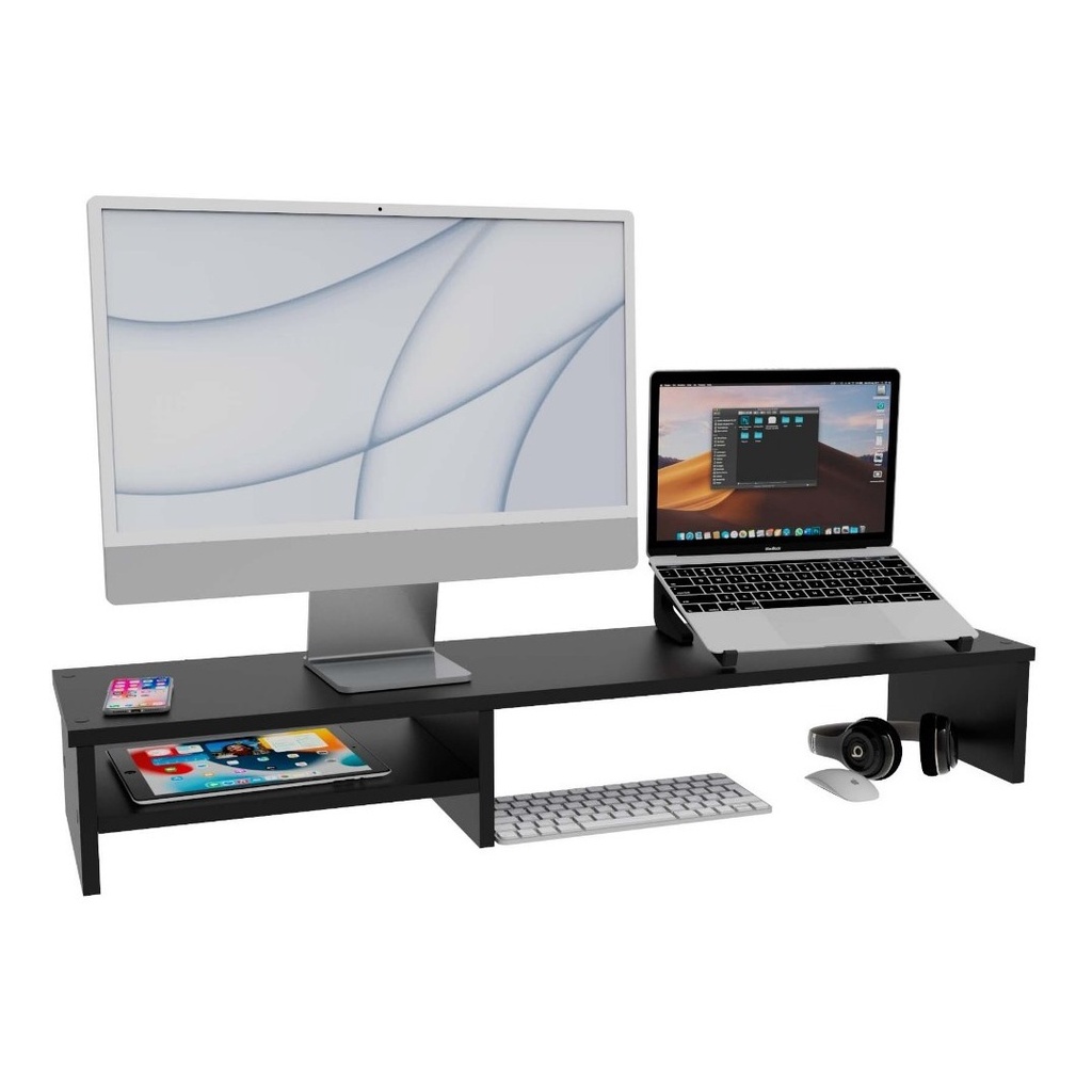 Suporte Dois Monitores Mesa Elevado Setup Gamer | Shopee Brasil
