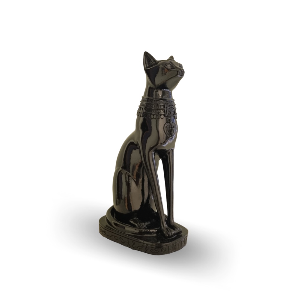Estatueta Gato Egípcio Preto Deusa Bastet Símbolo Proteção E ...