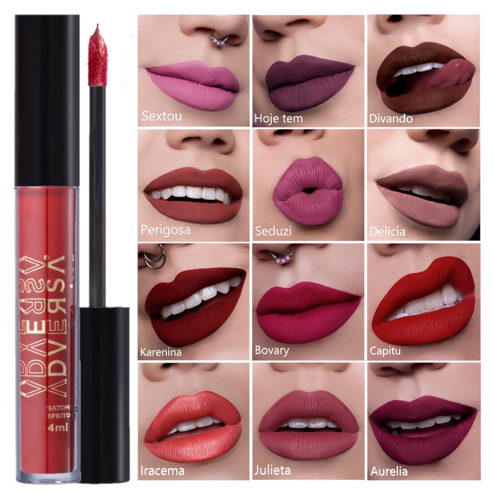 12 Batom Líquido Matte Adversa Classicos Atacado Revenda | Shopee Brasil