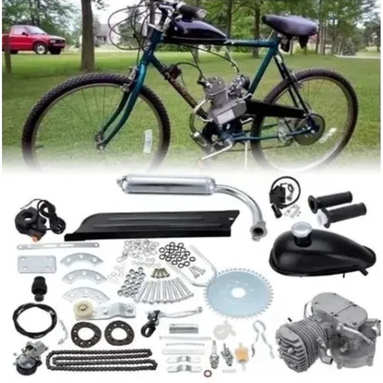 Kit Motor Bicicleta Bike Motorizada Gasolina 80cc 2t Potente | Shopee ...