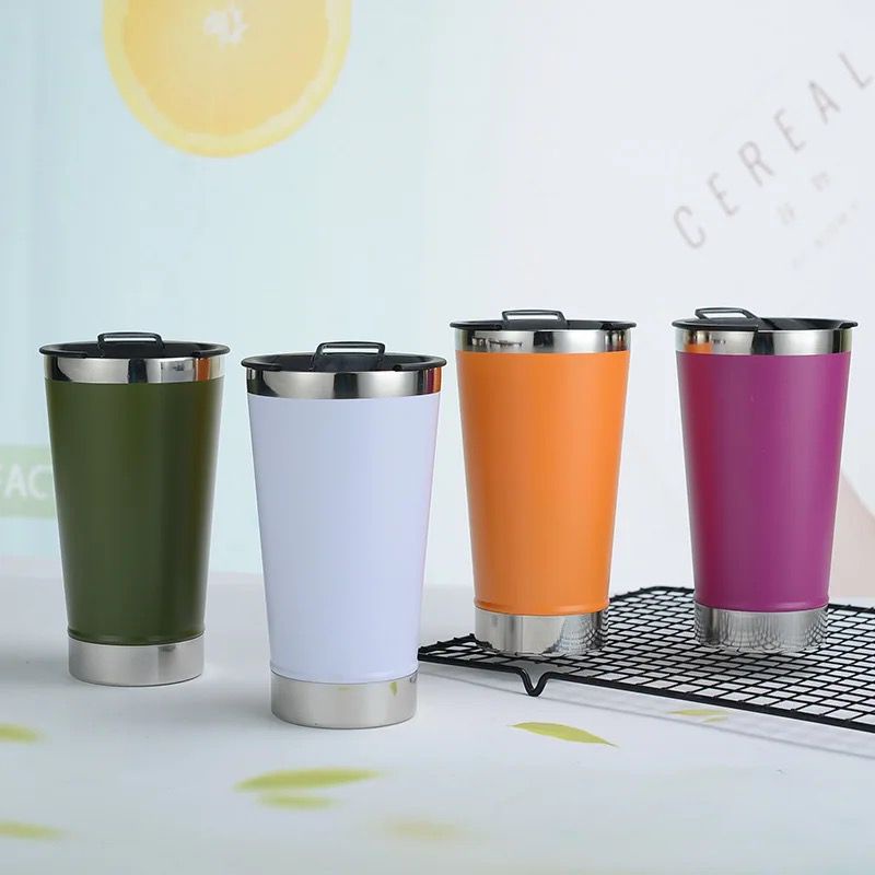 Copo Térmico Inox Com Tampa E Abridor 473ml - Parede Dupla Vácuo Com Abridor E Tampa 473ml ...