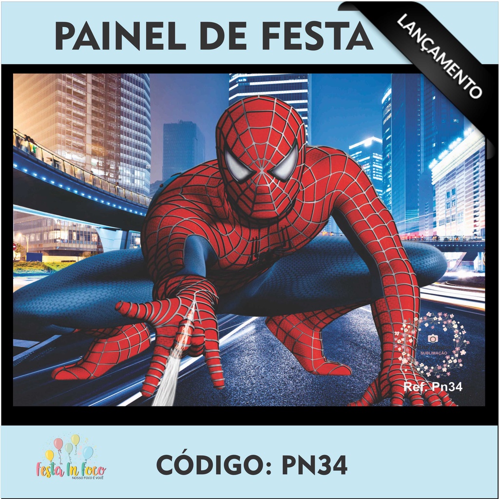 Fundo Fotográfico Tema Homem Aranha Modelo PN34 | Shopee Brasil
