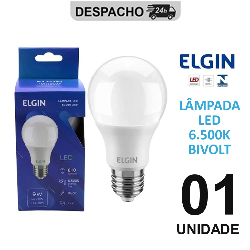 Lampada Bulbo Led 6.500k 4,9w / 9w / 12w / 15w Bivolt Elgin A60 E27 | Shopee Brasil