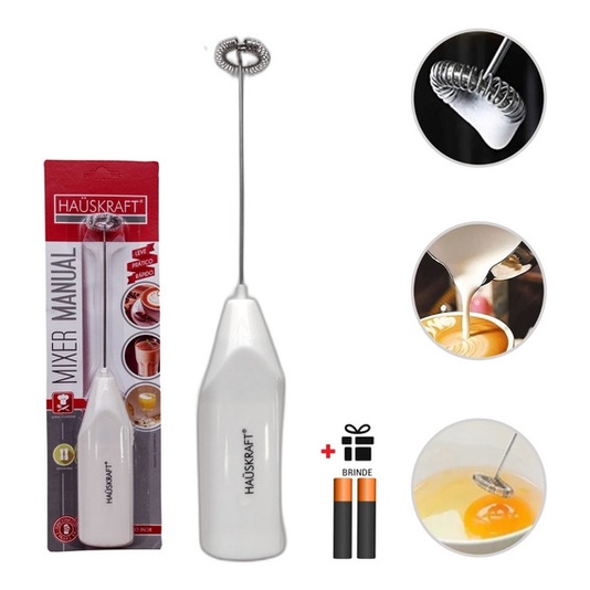 Mixer Manual 19,8 Cm Color Branco | Shopee Brasil