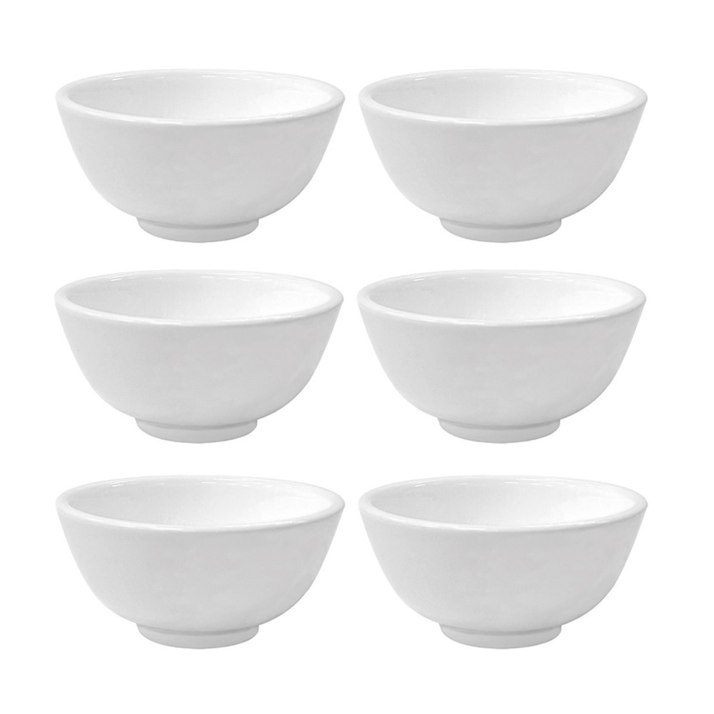 Kit de 6 Cumbucas Tigelas Porcelana Branca Para Sopas Caldos Sobremesas ...