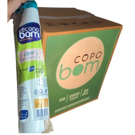 COPO DESCARTÁVEL 180ml BRANCO 2500 UNIDADES | Shopee Brasil