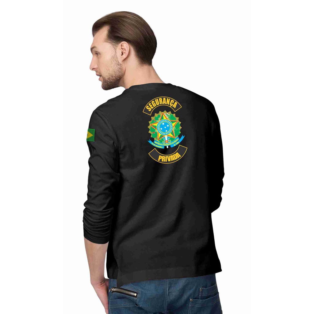 Camiseta manga longa segurança privada #2 com seu nome personalizado ...