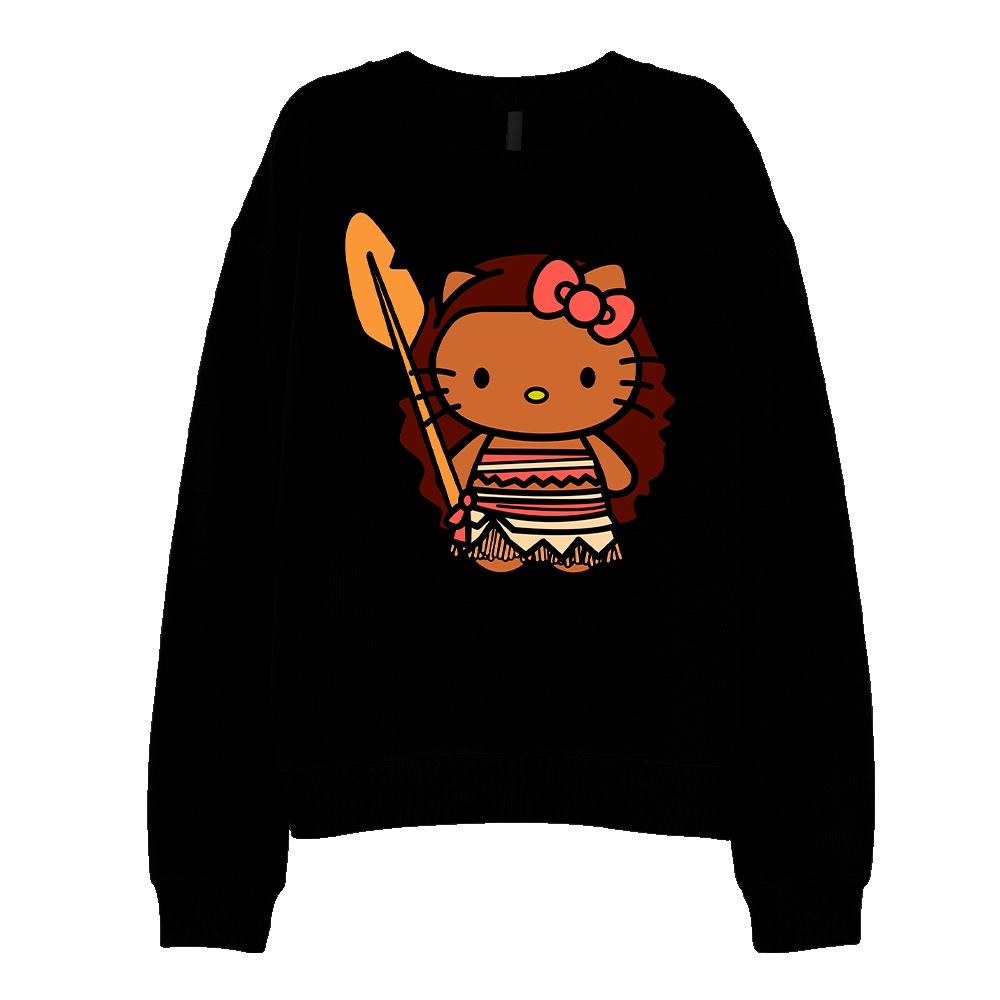 Moletom Blusa Hello Kitty Moana Princesa Desenho Animado Gola Careca ...