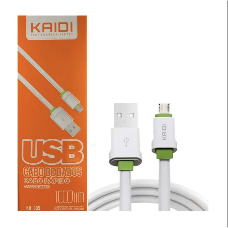 Cabo Original Kaidi Micro Usb V8 Kd-305 TIPO-C KD-TC30 Kaid Cabo Lancamento | Shopee Brasil