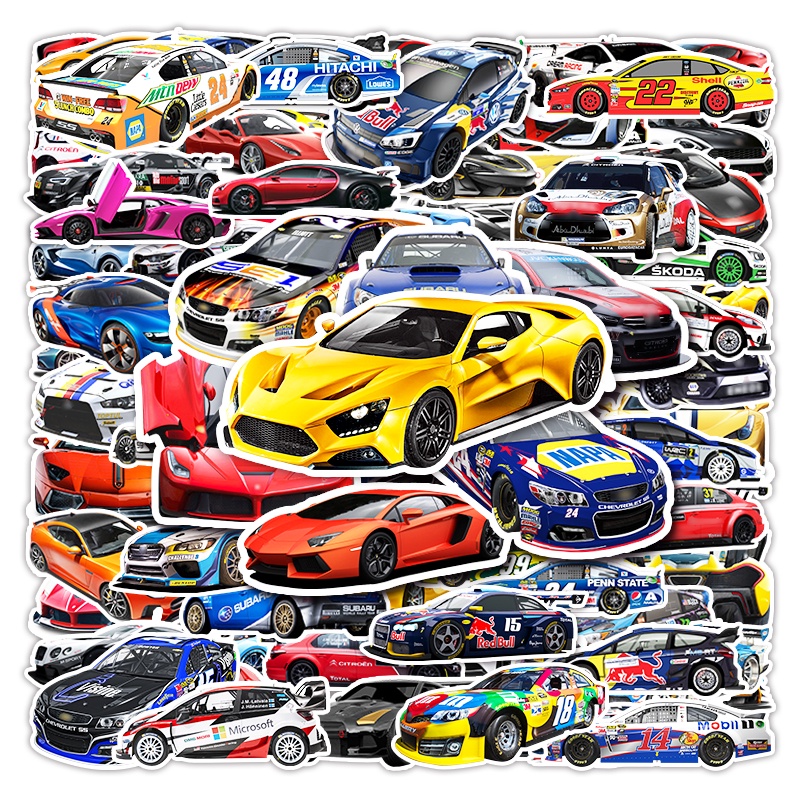 51 Autocolantes De Desenho Animado Supercarro Fofo De Moda Cartoon À ...